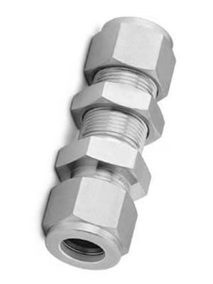 Swagelok Bulkhead Union, 1/4 in. Tube OD - instukart Tags